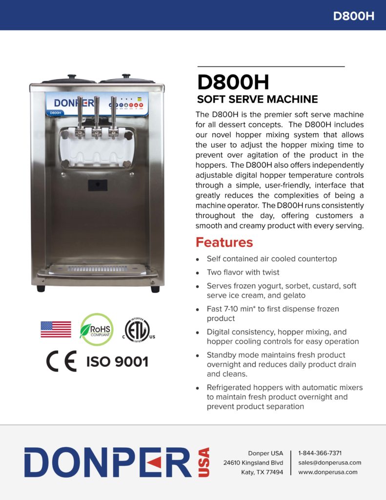 Soft Serve + Frozen Yogurt Machine – Donper D800H Countertop – Value ...
